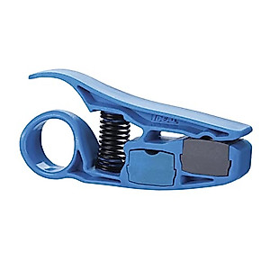 IDEAL Industries, Inc. 45-605 PrepPRO Coax/UTP Cable Stripper, Cable Stripping Tool for RG-59/RG-59 Plenum/RG-6/RG-6 Plenum/RG-6 Quad/RG-6 Quad Plenum, Blue, 1 Coax Stripper,Gray