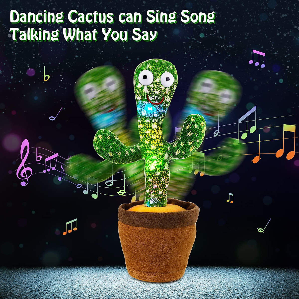 Shayson Dancing Cactus Toy for Kids, Repeating Words, Electric Plush, Early Education & Home Decoration