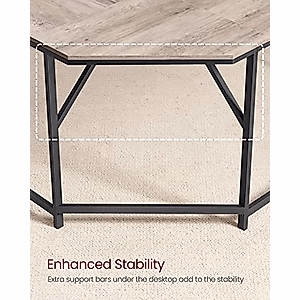 VASAGLE L-Shaped Computer Desk, Industrial Workstation for Home Office Study Writing and Gaming, Space-Saving, Easy Assembly, 58.7”D x 58.7”W, Greige