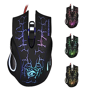 ANDROSET 3Color LED Backlight Wired USB Gaming Keyboard and 2400DPI Mouse Mice Set (1X Gaming Keyboard+ 1X Gaming Mouse)
