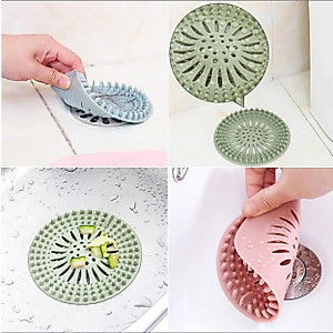 Kisskin Hair Catcher and Drain Protector for Sink, Bath Tub, Shower, Laundry & Kitchen Thermo Plastic for Longer Life 5 Pack Easy to Use Great Colors