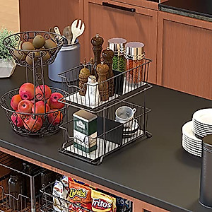 Simple Houseware 2 Tier Cabinet Wire Basket Drawer Organizer, Brown