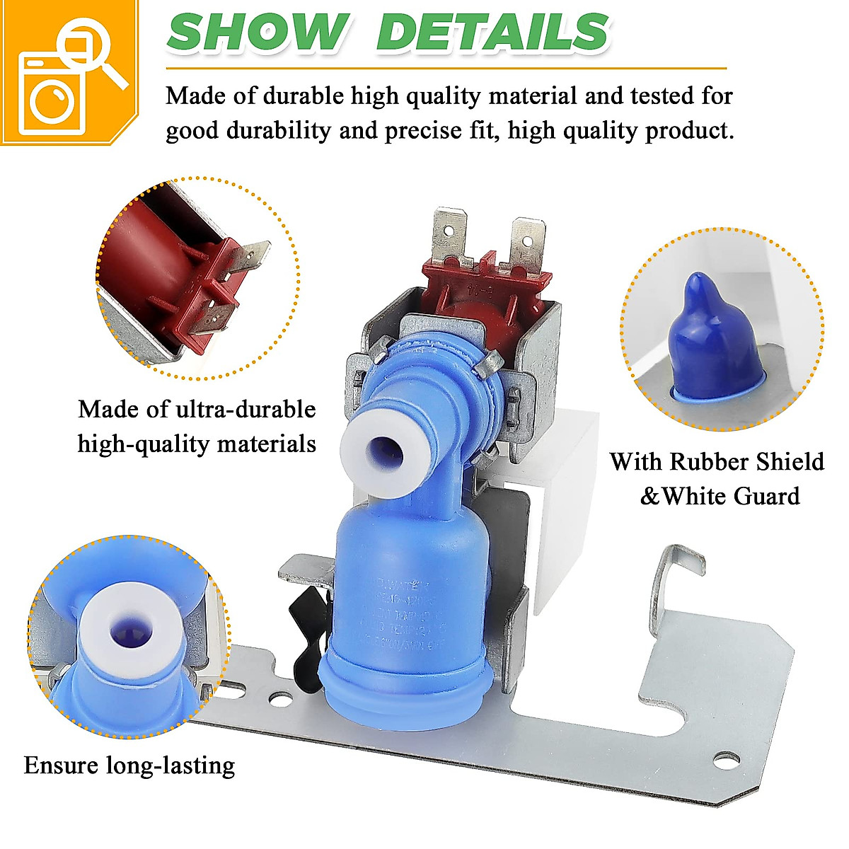 WR57X10033 Refrigerator Water Inlet Valve with Guard by Techecook - Fit for GE Hotpoint Kenmore Refrigerator - Replaces AP3189335 914151 SWR57X0090 SWR57X0093