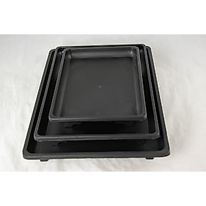 3 Mix Rectangular Black Plastic Humidity/Drip Tray for Bonsai Tree and House Indoor Plants 7", 9" & 10.5"