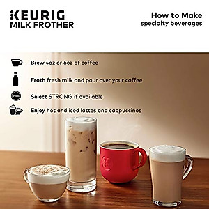 Keurig Standalone Frother Works Non-Dairy Milk, Hot and Cold Frothing, 6 Oz, Black