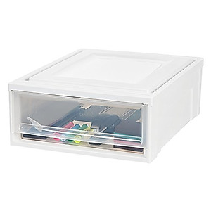 IRIS USA, Inc. 591059 IRIS USA, BC-500S, Shallow Box Chest Drawer, 4 Pack, White, 22 Quart