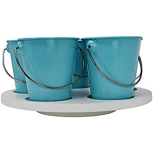 Craft Storage Turntable by Modern Retro - The Lazy Susan Art Craft Organizer Storage Bins - Organizers & Storage Containers for Crafts, Scissors, Kids Crayon Organizer Caddy! (Aqua)