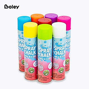Boley Spray Chalk Paint - 8 Pk Washable Sidewalk Chalk Spray Paint Cans for Kids Ages 14 and Up