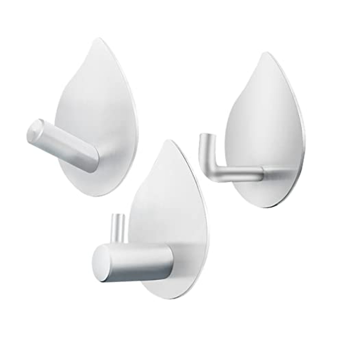 PLAFOPE Towel Robe 3pcs Heavy Adhesive Hook Steel Mount Hooks Sticky Towel for Bathroom Teardrop Wall Key Seamless Rack Hardware Stainless Kitchen on Coat Single Hanger Hanging Utility Metal Hangers