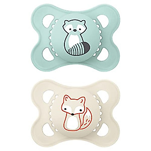 MAM Original Matte Baby Pacifier, Nipple Shape Helps Promote Healthy Oral Development, Sterilizer Case, Boy, 0-6 (Pack of 2)