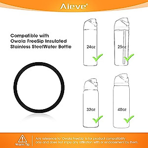 AIEVE 4 Pack Replacement Gasket Compatible with Owala FreeSip Water Bottle, Silicone Lid Seal Replacement Part Compatible with Owala 24oz 32oz 40oz Stainless Steel Cup