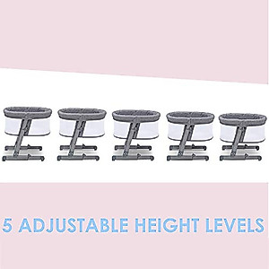 Simmons Kids Oval City Sleeper Bedside Bassinet - Adjustable Height Portable Crib with Wheels & Airflow Mesh, Grey Tweed 31.5x19.7x30 Inch (Pack of 1)