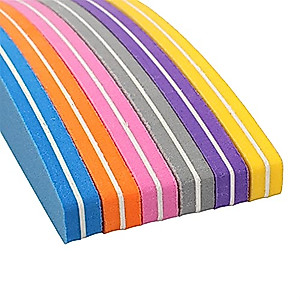 zenglingliang Nail Buffer Sanding Block 50pcs Sponge Sandpaper Nail Files for Manicure Nail Buffer Block 100/180 Colorful Boat Sanding Foam Emery Board Nail File (Color : Purple)