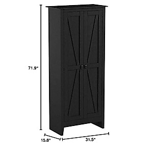 Ameriwood HOME SystemBuild Farmington 31.5 inch Wide Storage Cabinet, Black Oak