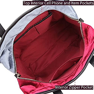 Dasein Velvet Large Tote for Women Satchel Purse Handbag Multi-Colored Shoulder Bag