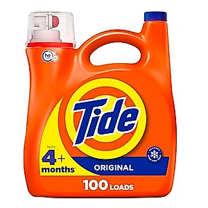 Tide Laundry Detergent Liquid, Original Scent, HE Compatible, 100 Loads, 132 fl oz, Tide Laundry Detergent, Liquid Laundry Detergent