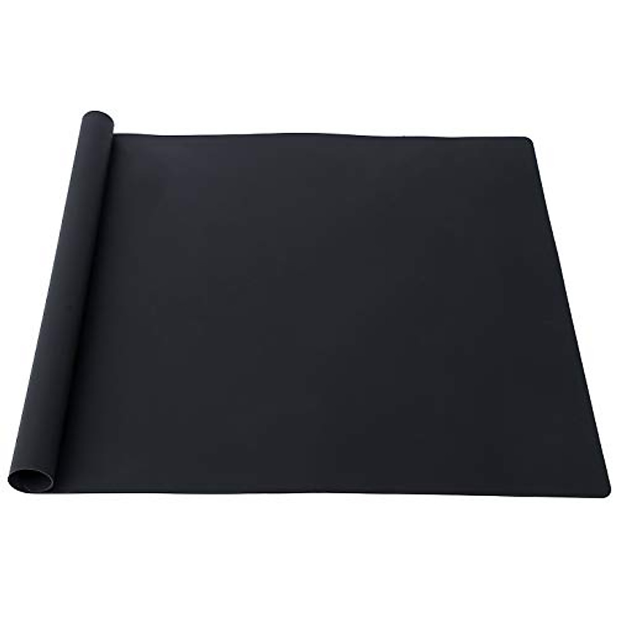 KimTin 60cm×40cm Heat Resistant Mat for Air Fryer Site on, Thick Silicone Mats for Kitchen Counter, Countertop Protector, No-slip Resistant Desk Saver Pad,Multipurpose Mat,Placemat(Black)…