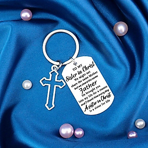 Christian Gifts for Women Faith Religious Gifts for Sister in Christ Best Friendship Birthday Gift for Friends Sisters Female Inspirational Christmas Keychain for Sisters