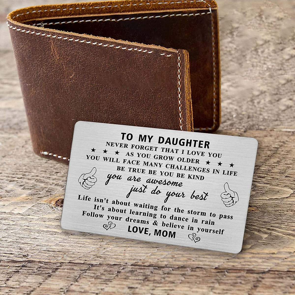 Resdink Daughter Birthday Card Gifts from Mom, Happy Graduation Birthday Gifts for Daughter Girl, Inspirational Present to My Favorite Daughter, Love Daughter Mothers Day Gift Ideas,