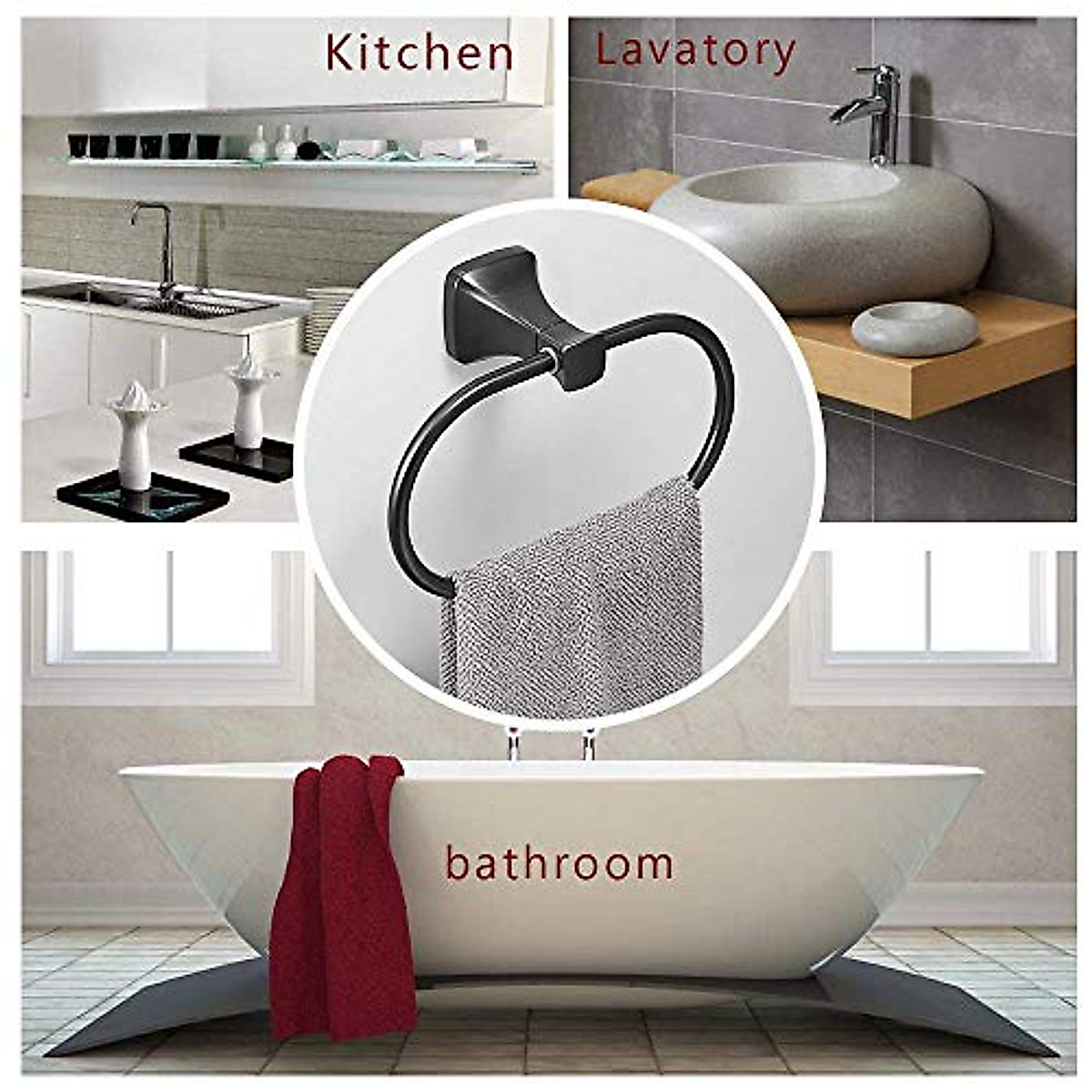 BESy Oil Rubbed Bronze Toilet Tissue Paper Holder with BESy Adhesive Brass Clothes Hook Single Towel Hook for Bathroom Kitchen Garage Square Style Robe Hook Coat Hook Hat Hook