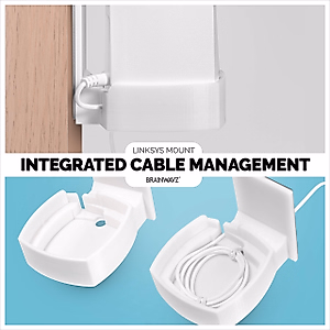 Screwless Wall Mount for Linksys Velop Home WiFi Mesh Holder, No Tools Required, Easy to Install, No Mess, Strong VHB Adheasive Mount, White by Brainwavz