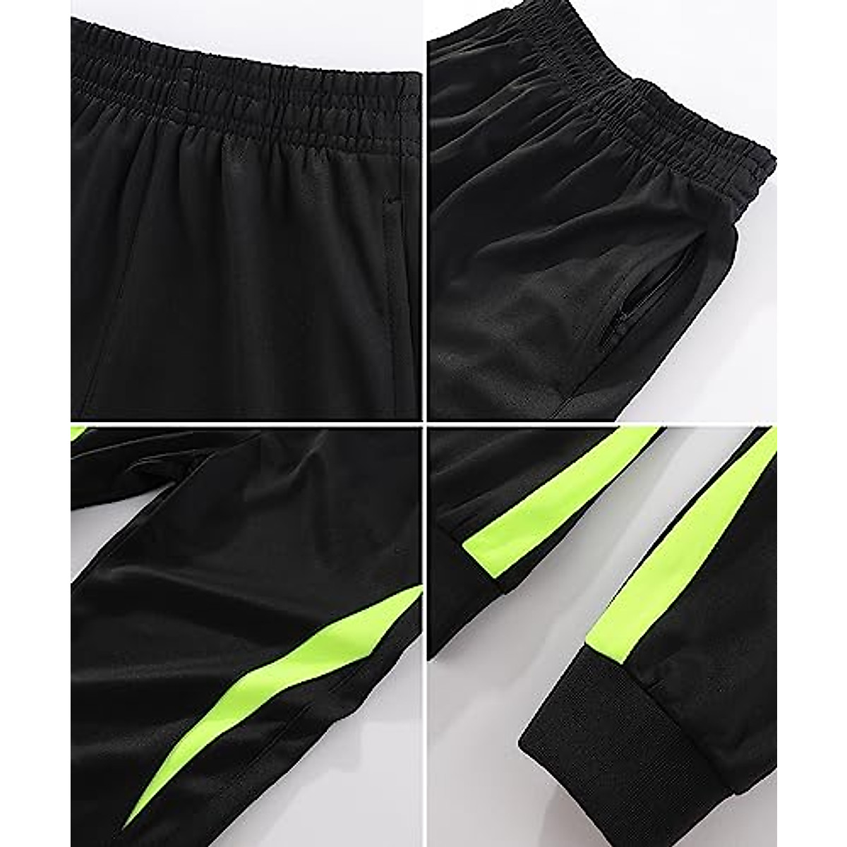 M2C Boys 2 Piece Tracksuit Quater Zip Pullover Sweatshirt and Jogger Pants Set Neon Green 7-8