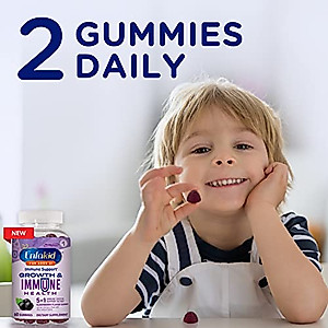 Enfakid Elderberry Daily Gummy Multivitamin: Vitamin C, D & E, Selenium & Zinc, Elderberry Flavored Immune Support Gummies for Kids, high in antioxidants, gelatin free & vegetarian, 60 count