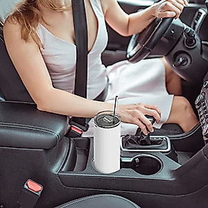 Arslo 20 oz Stainless Steel Skinny Tumbler bulk, Vacuum Insulated Tumbler with Straw and Lid, Double Wall Travel Mugs for Coffee Water Sublimation Tumbler for DIY(1PACK White)