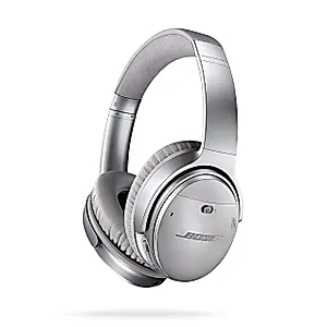 Bose QuietComfort 35 (Series I) Wireless Noise Cancelling Headphones - Silver (Renewed)