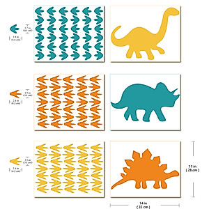 GULIGULI Dinosaur Wall Decal-Dinosaur Footprints Stickers-Vinyl Wall Art for Boys Girls Kids Bedroom Nursery Home Wall Decor