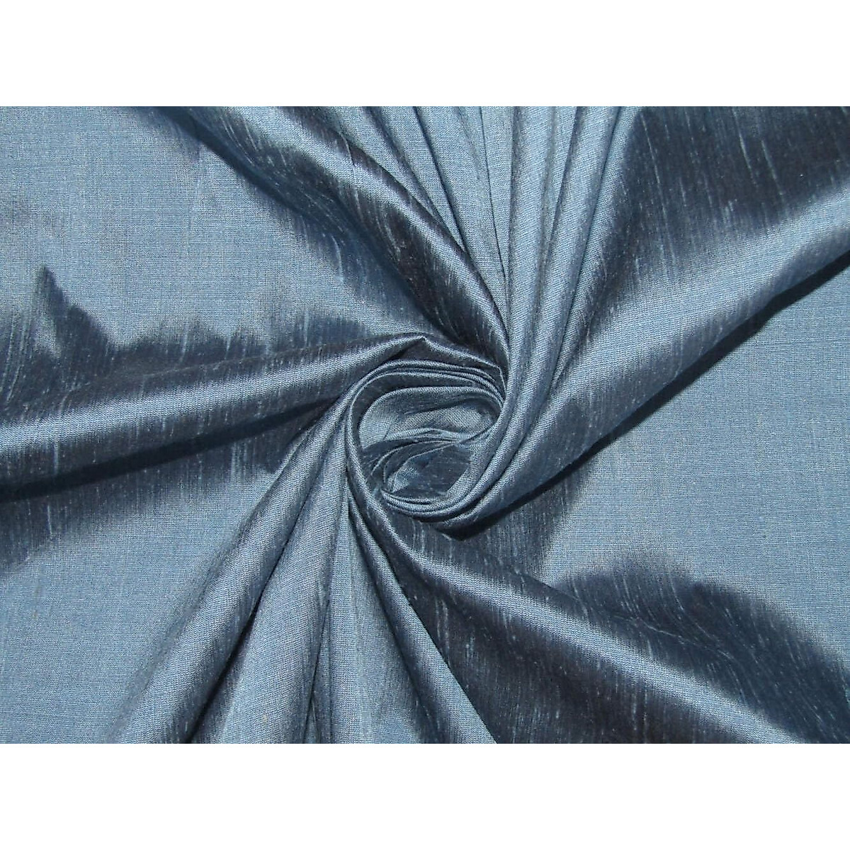 100% Pure Silk Dupioni Fabric Cloudy Blue 33 Momme 54" Wide with SLUBS MM118[4] Silks