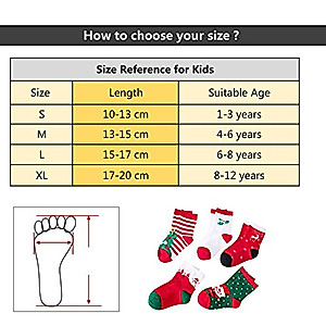 LITOON Christmas Socks Children Socks Christmas Kid Socks for Kid Boy Girl 5 Pairs (M(4-6 years))