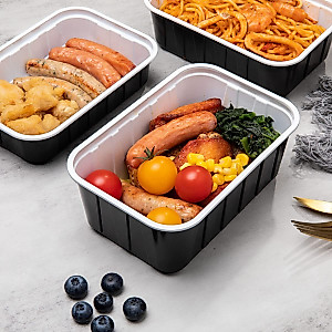 OTOR Bento box Meal Prep Containers with Clear Airtight Lids 17oz Lunch Boxes Deli Container take away food storage Two-color process 25 Sets