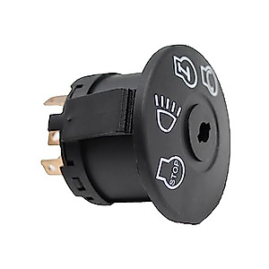 Hxadll 4 Position 7 Terminals Lawn Mower Riding Ignition Switch with Key Compatible with Husqvarna Craftsman AYP CubCadet Replace 925-1741 725-1741