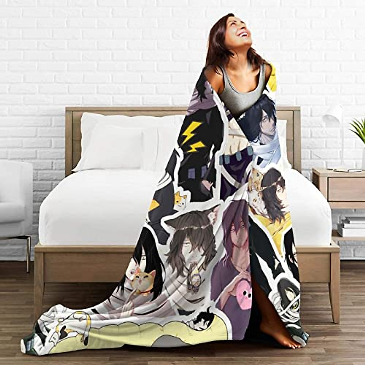 Blanket Aizawa Shota Soft and Comfortable Warm Fleece Blanket for Sofa,Office Bed car Camp Couch Cozy Plush Throw Blankets Beach Blankets