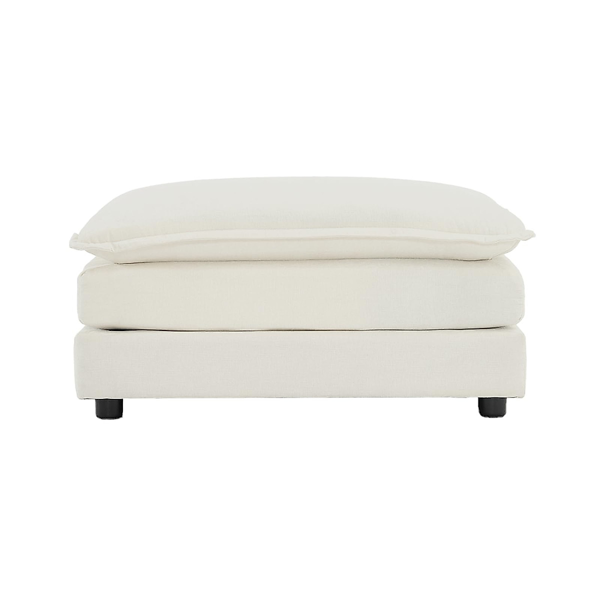 KIVENJAJA Chenille Upholstered Ottoman Footrest for Loveseat Sofa, Modular Sectional Couch, Beige