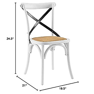 Modway Gear Dining Side Chair, White Black