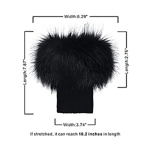LA CARRIE Women Faux Fur Plush Leg Warmers Short Furry Fuzzy Leg Cuffs Girls Winter Knitted Boot(Black)