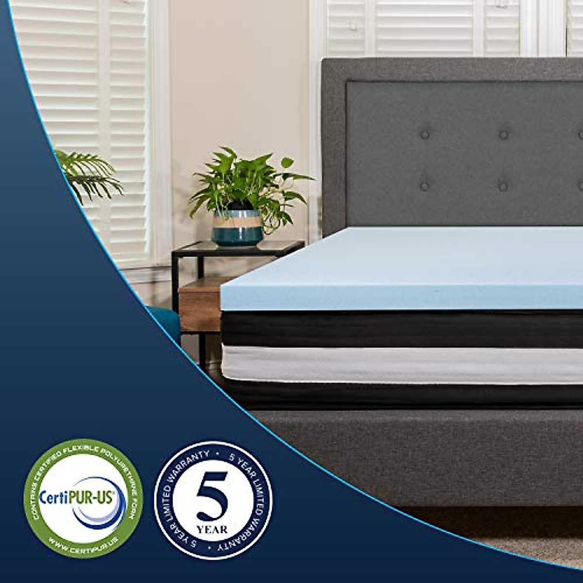 EMMA + OLIVER Full 12" Mattress & 2 inch Gel Memory Foam Topper Bundle Set