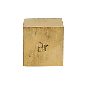 Density Cube, Brass (Br) with Element Stamp - 0.8 Inch (20mm) Sides - for Density Investigation, Specific Gravity & Specific Heat Activities - Eisco Labs