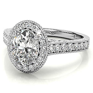 Kiara Gems 5.15 Carat Oval Diamond Moissanite Engagement Ring Wedding Ring Eternity Band Vintage Solitaire Halo Hidden Prong Setting Silver Jewelry Anniversary Promise Ring Gift (7)