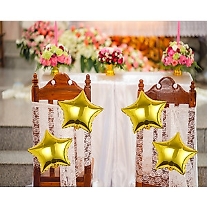 10Pcs Gold Star Shape Foil Balloon 18Inch Aluminum Foil Mylar Balloon Happy Birthday Balloons Decoration