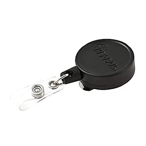 KEY-BAK MID6 Retractable Belt I.D. Badge Holder with 36" Kevlar Cord, 6 oz. Retraction, Steel Swivel Belt Clip, Black (0006-005)