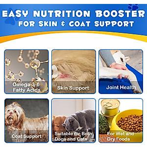 Salmon Oil for Dogs & Cats,Fish Oil for Dogs,Omega 3 Fish Oil for Dog's Skin and Coat,Supports Healthy Dog Skin and Coat Supplement, Contains Omega-3, EPA&DHA Wild Alaskan Salmon Oil 250ml