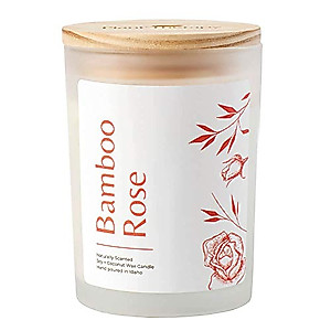 Plant Therapy Natural Bamboo Rose Aromatherapy Candle - Vegan Soy & Coconut Wax, 8 oz, Long Lasting, Hand Poured in The USA, Scented with Essential Oils