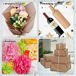 NEBURORA 120 Sheets Brown Tissue Paper 14 x 20 Inches Dark Brown Wrapping Tissue Paper Bulk Brown Wrap Paper Sheets for Gift Bags Packaging Floral Filler Crafts Birthday Christmas Holiday Decor(Brown)