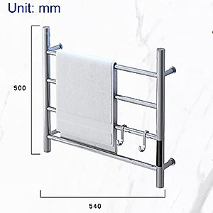 Electric Heating Bathroom Towel Rack Perforated 304 Stainless Steel Bright Intelligent Drying Electric Towel Rack,Silver