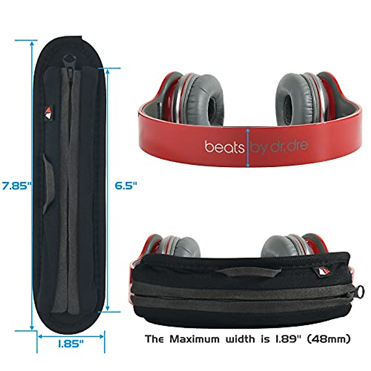 TXEsign Universal Replacement Headband Cushion Pad Cover Protector Compatible with ATH M50X, QC 35i/35ii, QC25, Solo 2/Solo 3, Studio 2/3 Headphones (Black)