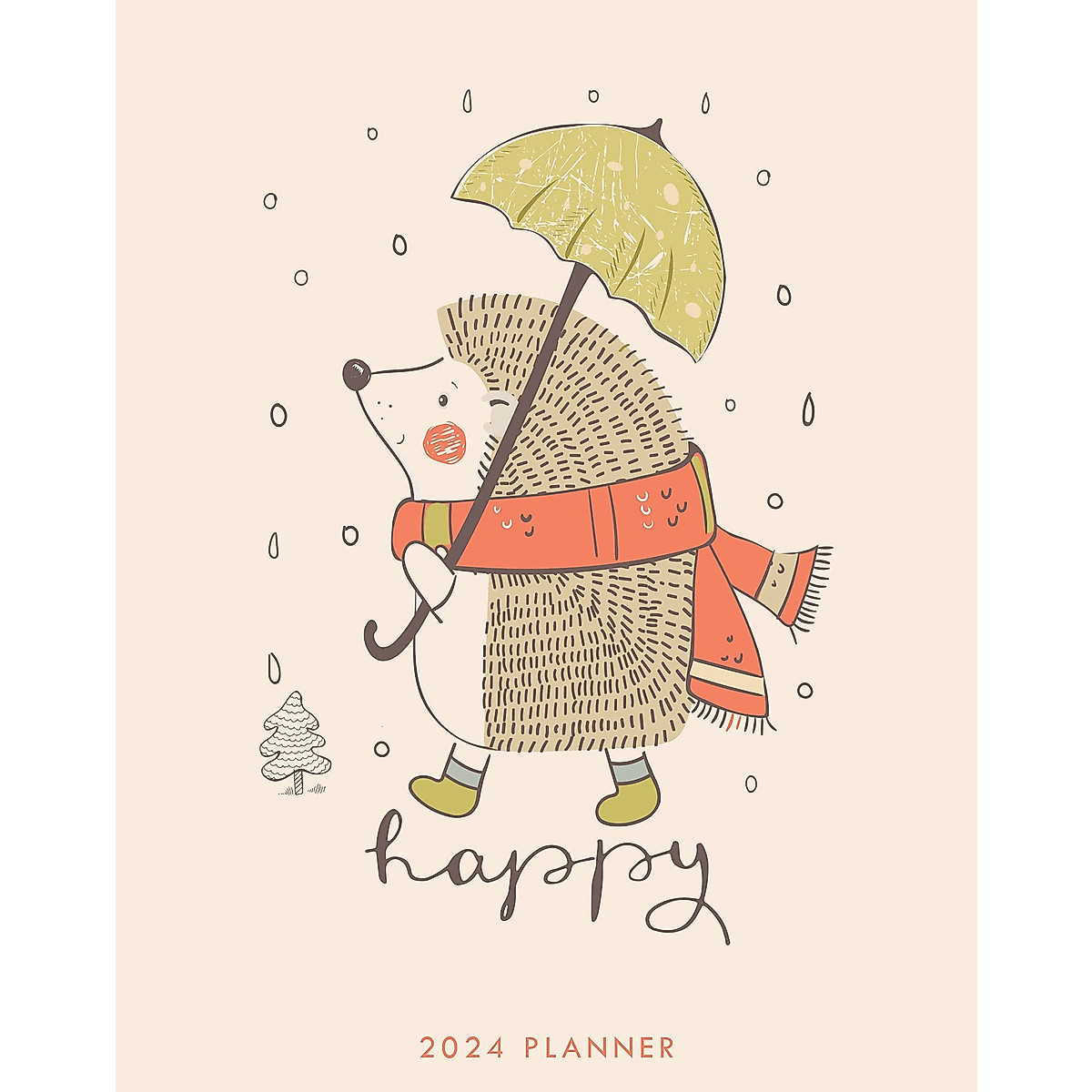 Willow Creek Press Happy Hedgehog 2024 Booklet Softcover Monthly Planner (7.5" x 9.5")