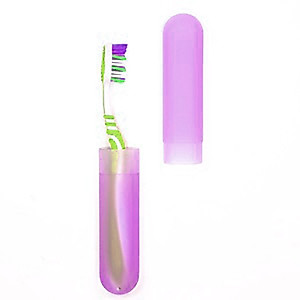 KLOUD City Pack of 6 Different Color Plastic Toothbrush Case Holder for Travel Use